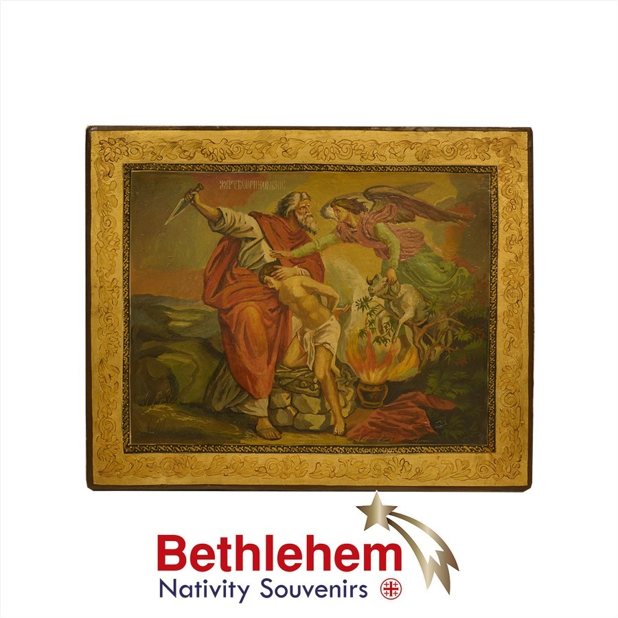 Abraham Sacrifice of Isaac Icon. Old Russian Icon from the 19th century ...